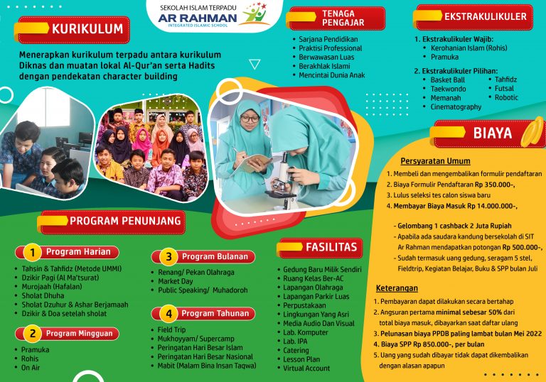 BROSUR PPDB TP 2022/2023 – SMPIT Ar Rahman Jakarta